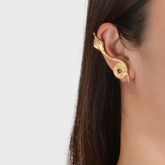 Kathrono | Jewelry | Awesome Metallic Coiled Serpent Snake Ear Cuff | Poshmark